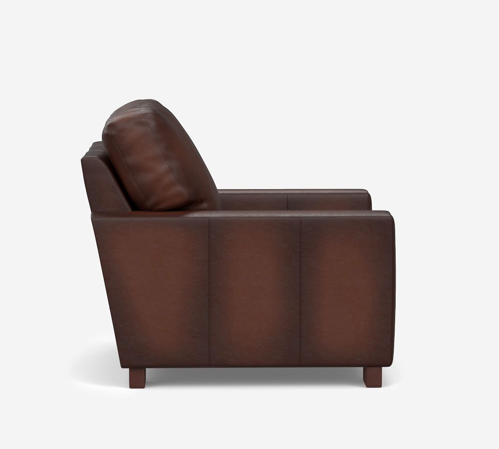 Turner roll arm leather armchair store